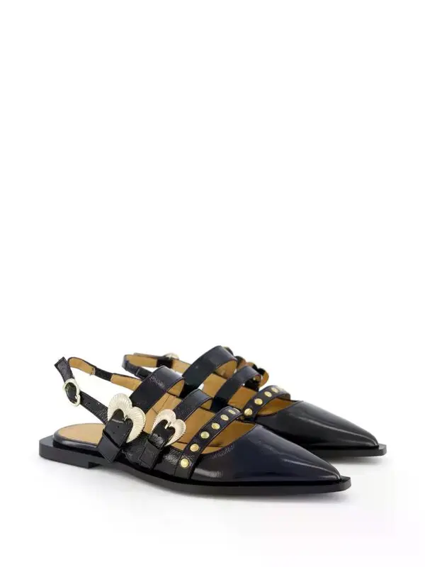 TORAL SHOES Tl-madison Heart-buckle Slingback Pumps - Black