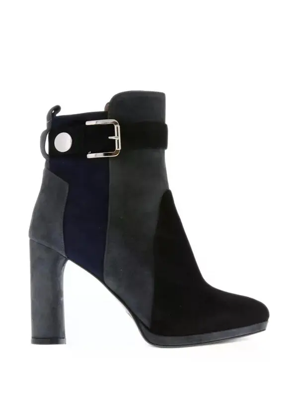 ALBANO Two-tone Buckled Ankle Boots - Grey