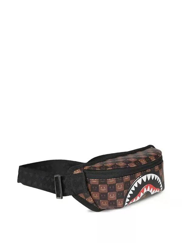 SPRAYGROUND Sharks In Paris Checkerboard-print Cross Body Bag - Brown