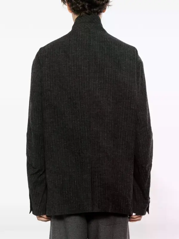 CALMLENCE Striped Welt-pocket Blazer