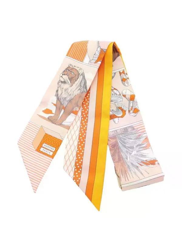 Hermès 2020s Grand Théâtre Nouveau Ribbon Scarf - Pink