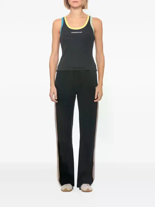 Casablanca Ribbed-knit Logo-embroidered Top
