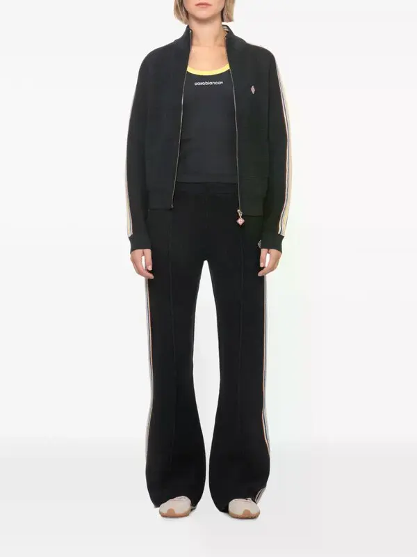 Casablanca Ribbed-knit Logo-embroidered Top