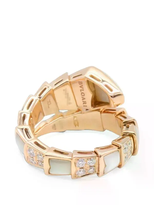 BVLGARI 2010s Serpenti Mother-of-pearl And Diamond Ring - Pink