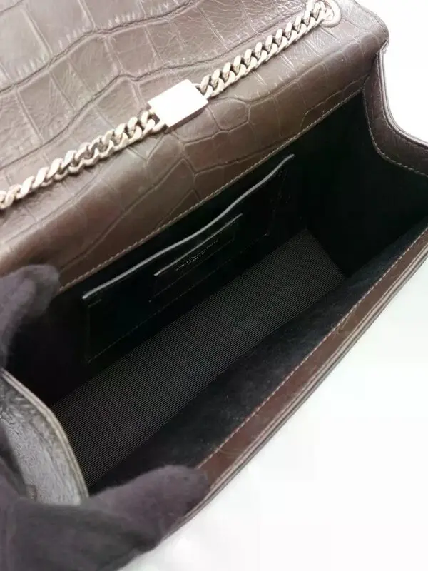 Saint Laurent 2010s Kate Crocodile-effect Shoulder Bag