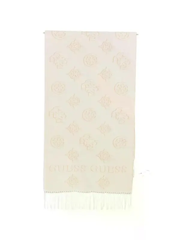 Guess Logo-jacquard Fringed Scarf