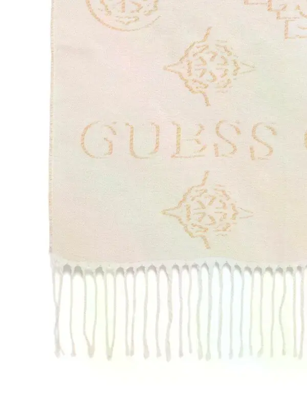Guess Logo-jacquard Fringed Scarf