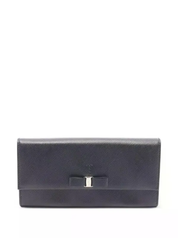 FERRAGAMO 2010s Vara Ribbon Bi-fold Wallet - Black