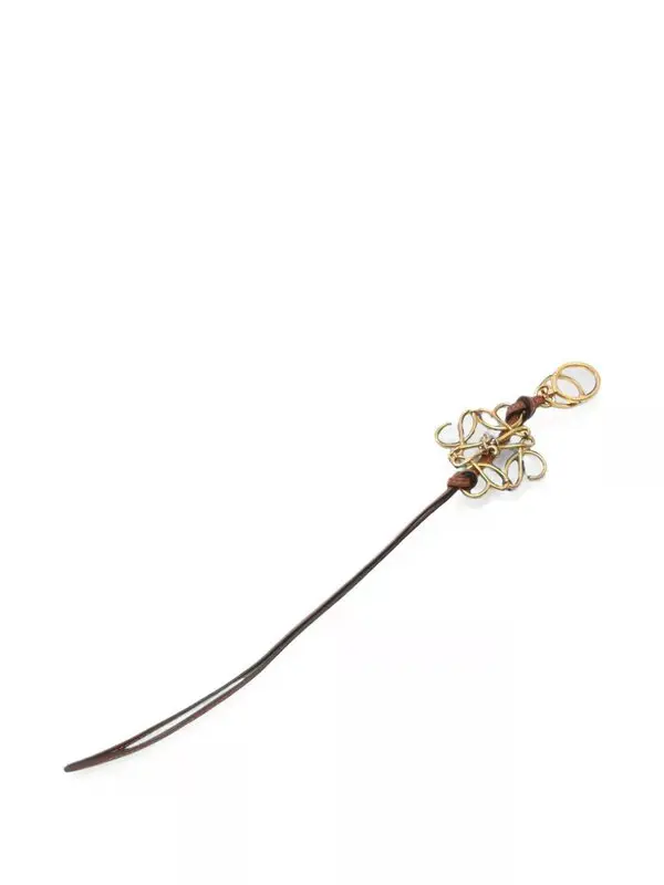 Loewe 2010s Anagram Leather Bag Charm - Gold