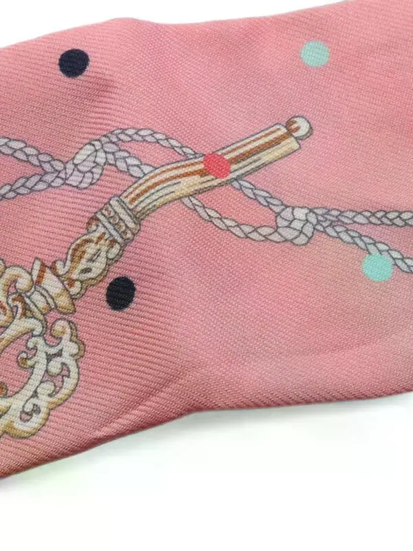 Hermès 2010s Twilly Les Clés À Pois Scarf