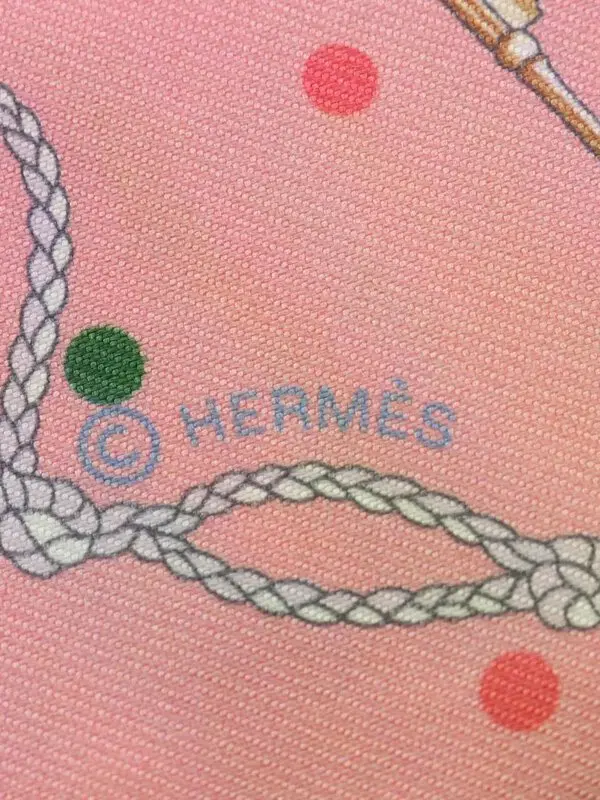 Hermès 2010s Twilly Les Clés À Pois Scarf