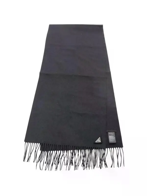 Prada 2010s Triangle Logo Scarf - Black