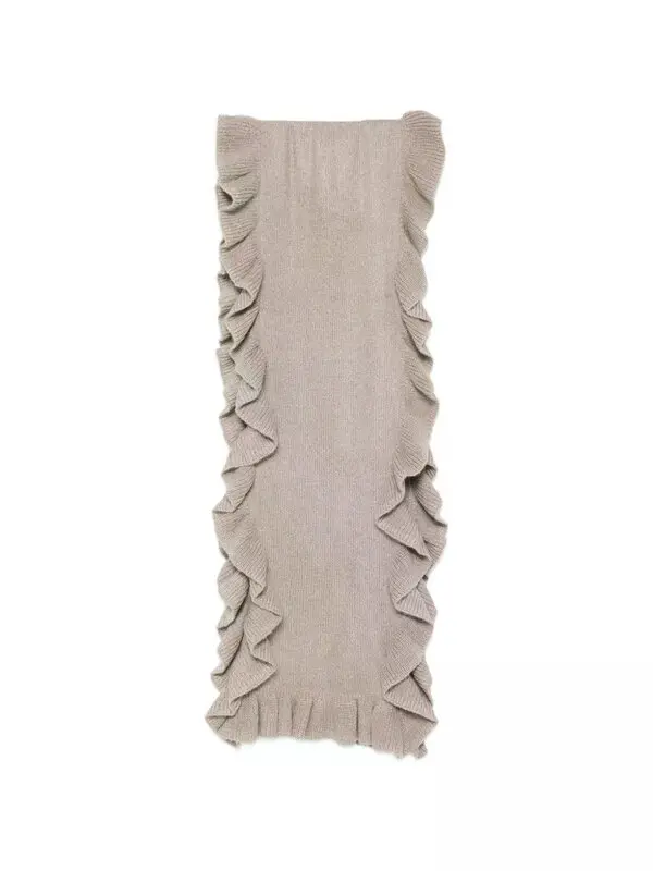 TWINSET Ruffle-trim Knitted Scarf - Neutrals
