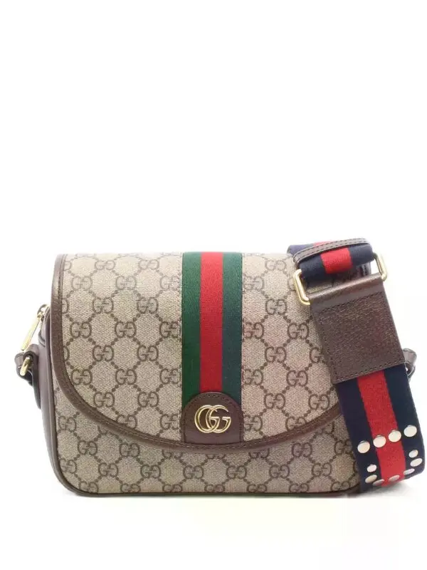 Gucci 2000s Ophidia Gg Supreme Patterned Shoulder Bag - Neutrals
