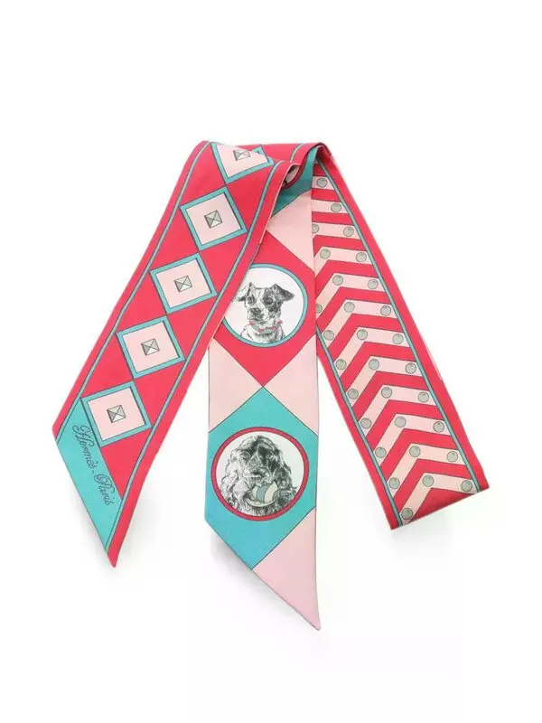 Hermès 2010s Colliers Et Chiens Twilly Scarf