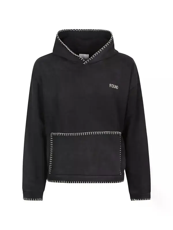 FOUND Blanket-stitch Logo-print Hoodie