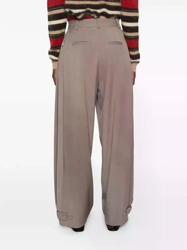 SOLOTRE Pleated Button-cuff Trousers