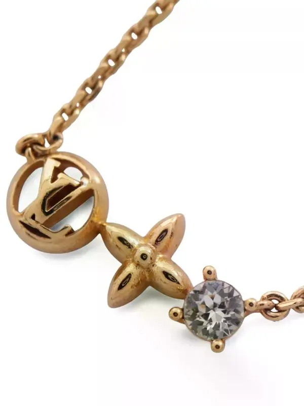 LOUIS VUITTON 2022 Petit Louis Rhinestone Necklace - Gold