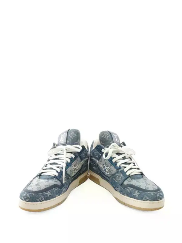 LOUIS VUITTON 2020 Trainer Monogram Denim Sneakers - Blue