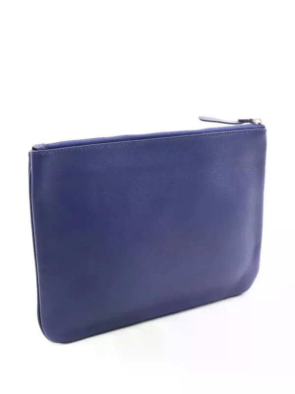 Balenciaga 2010s Leather Clutch Bag - Blue