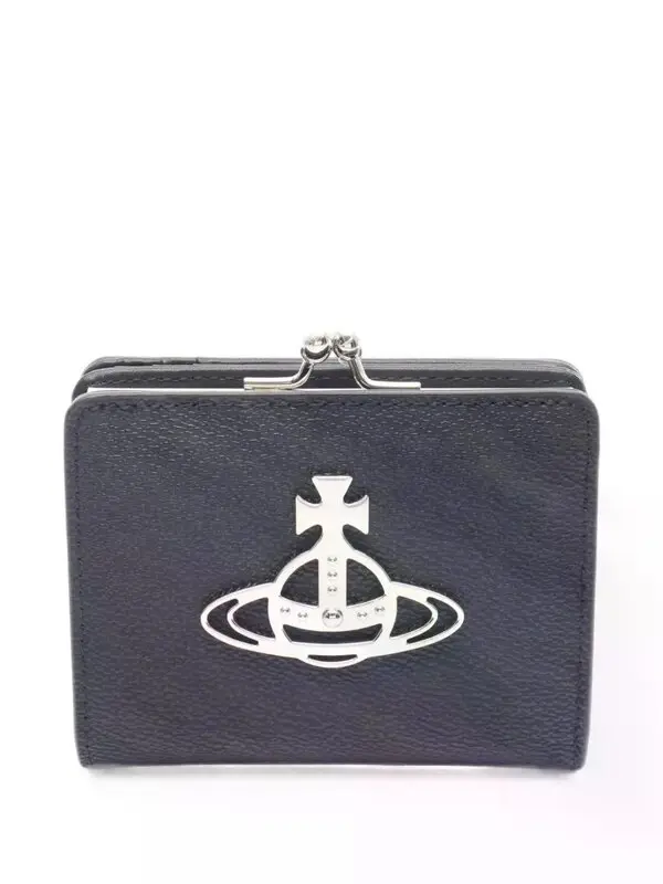 VIVIENNE WESTWOOD 2020s Orb-plaque Bi-fold Wallet - Black