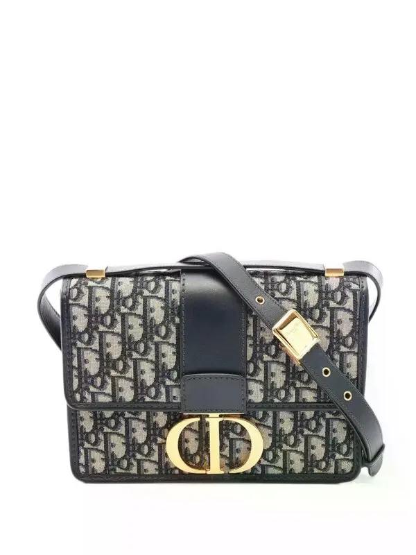 Dior 2010s 30 Montaigne Oblique Shoulder Bag - Blue