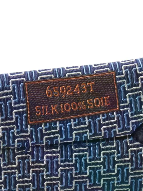 Hermès 2020s Geometric-pattern Tie - Blue