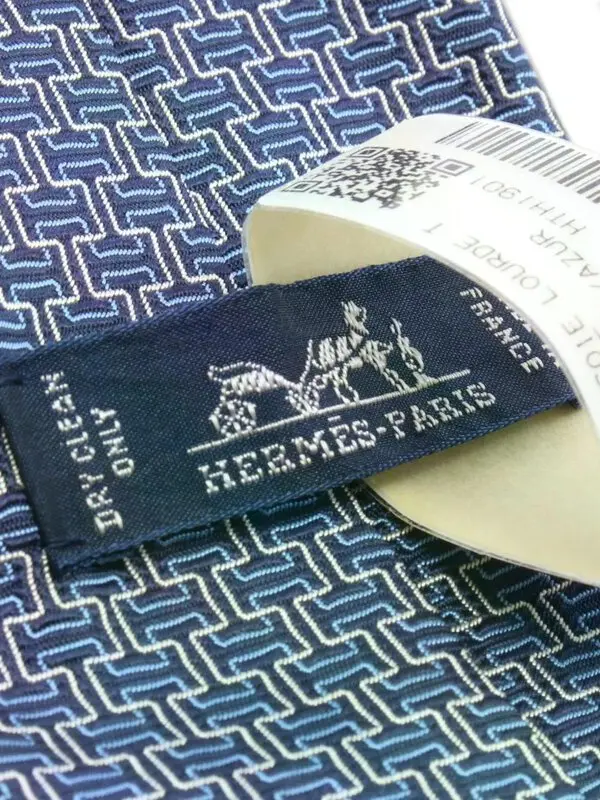 Hermès 2020s Geometric-pattern Tie - Blue