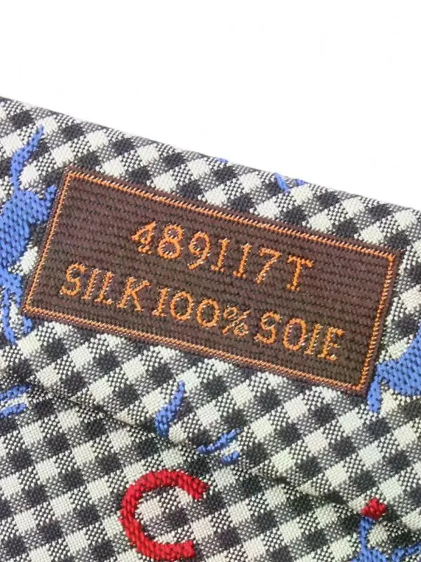 Hermès 2010s Horse-print Silk Tie - Black