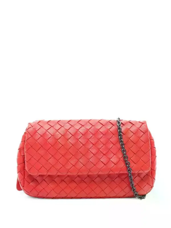 Bottega Veneta Mini 2000s Intrecciato Chain Shoulder Bag - Red