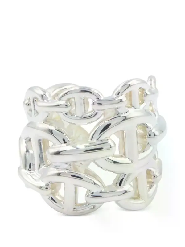 Hermès 2010s Gm Chaîne D'ancre Enchainée Ring - Silver