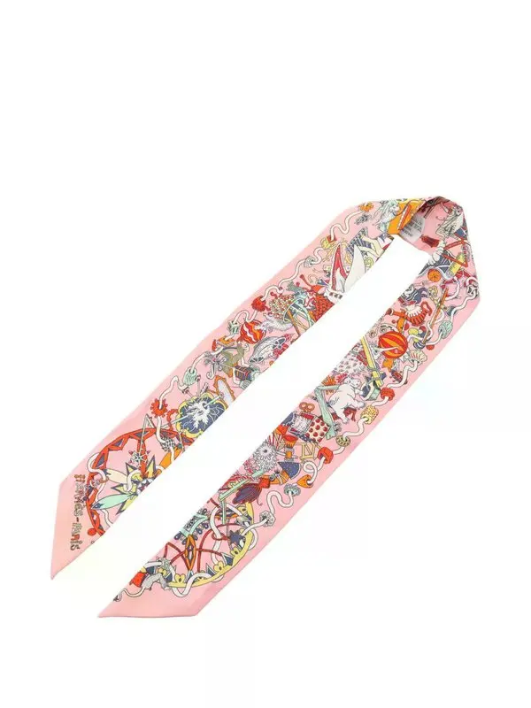 Hermès 2010s La Folle Parade Twilly Scarf - Pink
