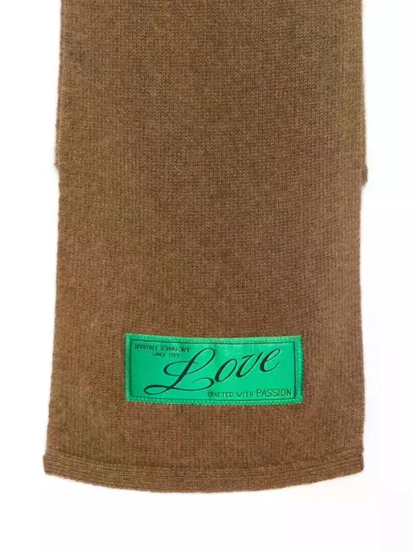 Dorothee Schumacher Fluffy Statements Logo-patch Scarf - Brown