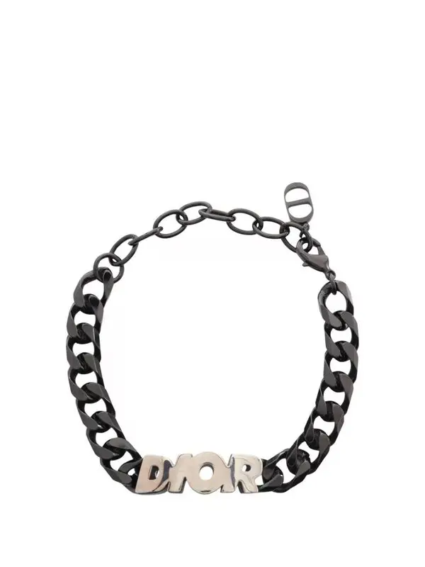 Dior 2010s Italic Curb-chain Bracelet - Silver