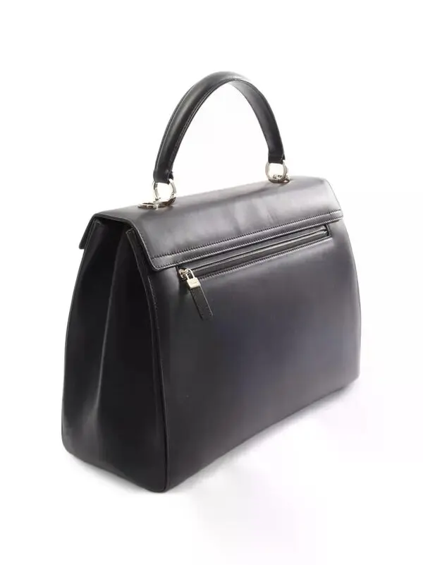 FERRAGAMO 2010s Gancini Leather Handbag - Black