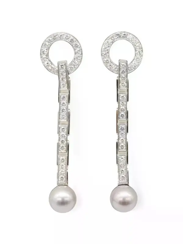 Cartier 2010s Himaria Pearl And Diamond Earrings - Silver