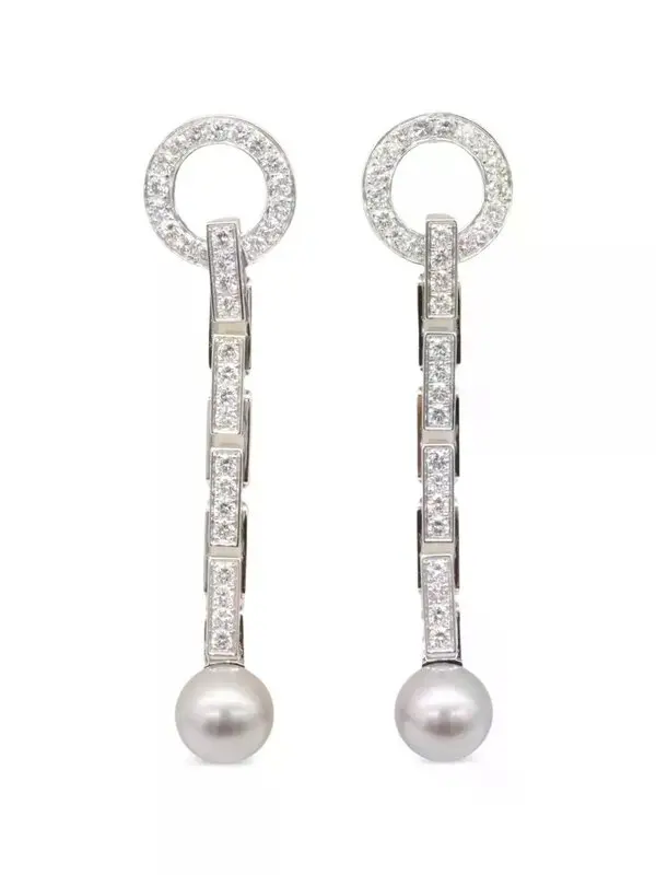 Cartier 2010s Himaria Pearl And Diamond Earrings - Silver