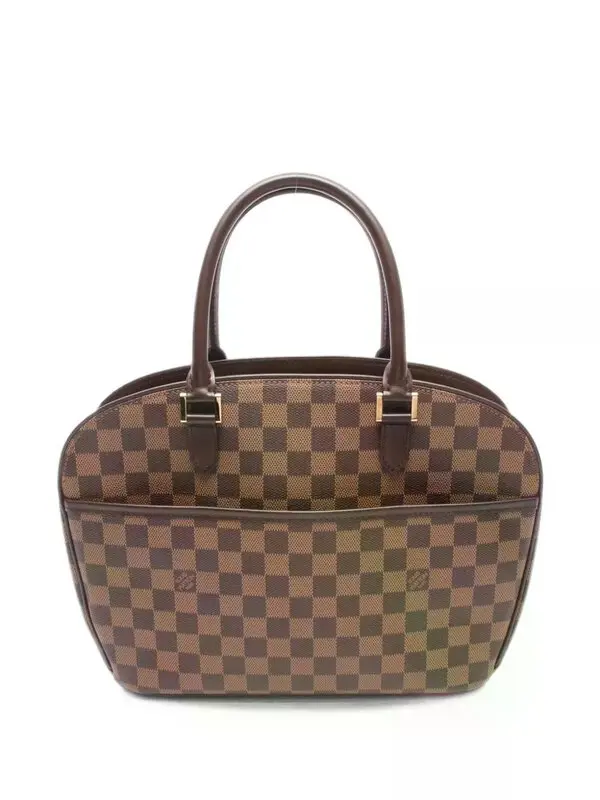LOUIS VUITTON 2002 Saria Horizontal Damier Check-pattern Tote Bag - Brown