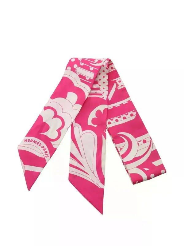 Hermès 2000s Faubourg Rainbow Twilly Scarf - Pink
