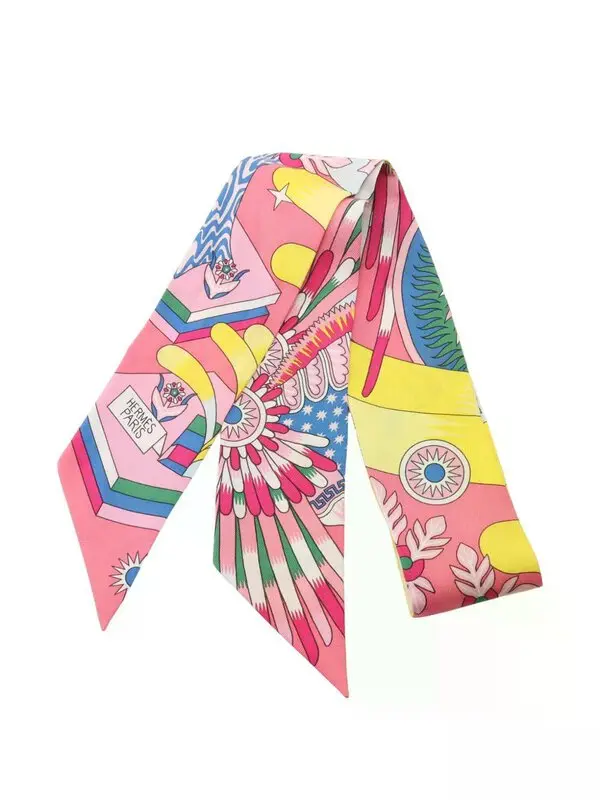 Hermès 2010s La Source De Pegase Ribbon Scarf - Pink