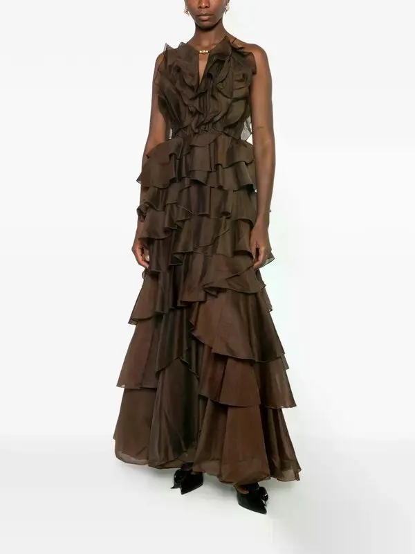 Aje Ruffled Tiered Maxi Gown