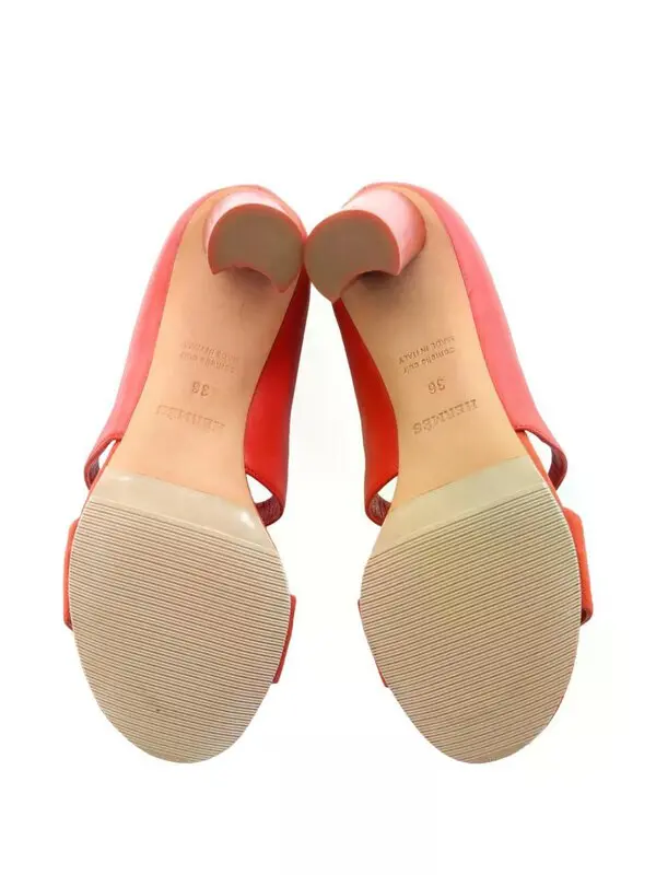 Hermès 2010s Block-heel Leather Pumps - Red