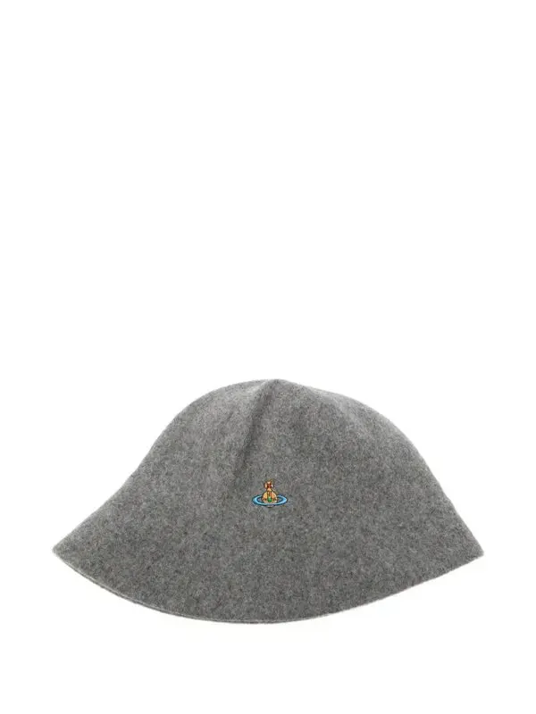 VIVIENNE WESTWOOD Orb-embroidered Cloche Hat - Grey