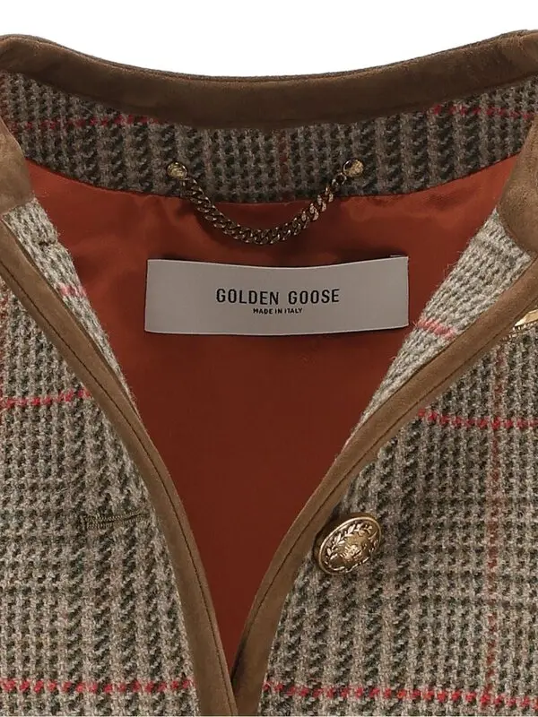 GOLDEN GOOSE Journey Wool Tweed Jacket - Brown