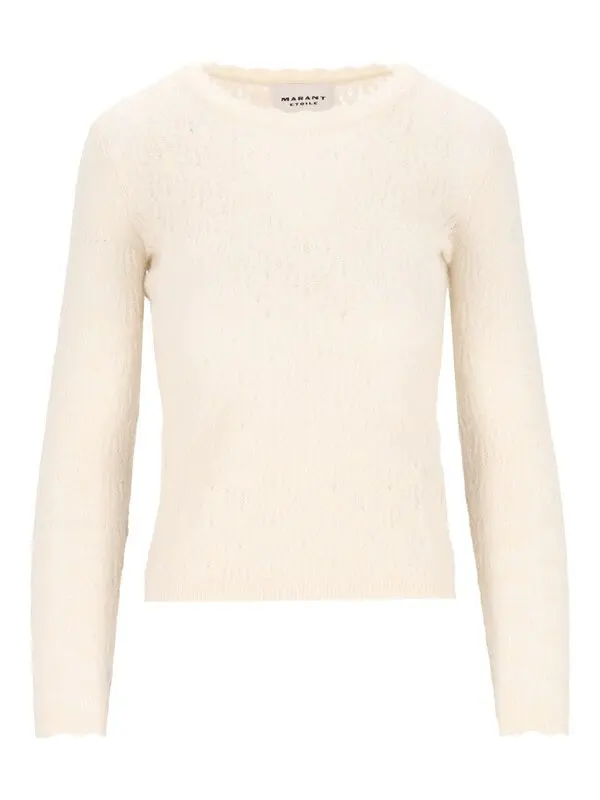 Isabel Marant Étoile Marant Obeline-gb Open-work Crewneck Sweater - White