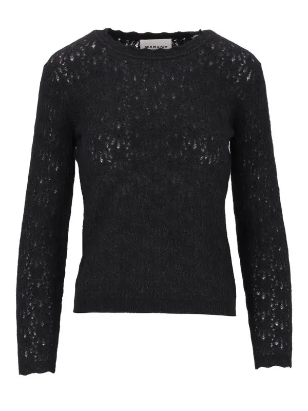 Isabel Marant Étoile Marant Obeline-gb Open-work Crewneck Sweater - Black
