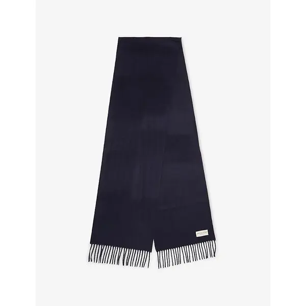 Johnstons Of Elgin Plain Cashmere Scarf - Dark Navy