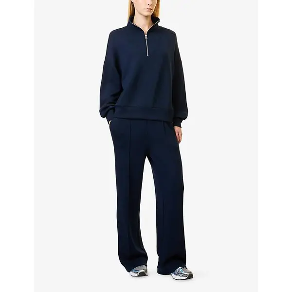 Varley Doublesoft® Hawley Half-zip Stretch-woven Jumper - Navy