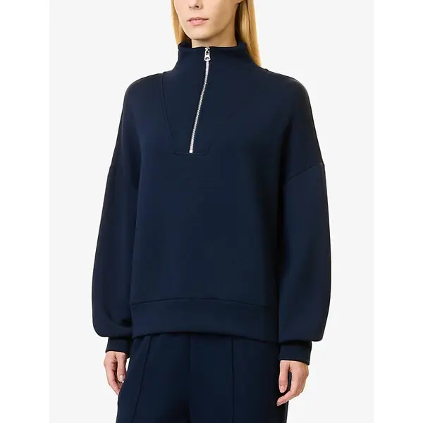 Varley Doublesoft® Hawley Half-zip Stretch-woven Jumper - Navy
