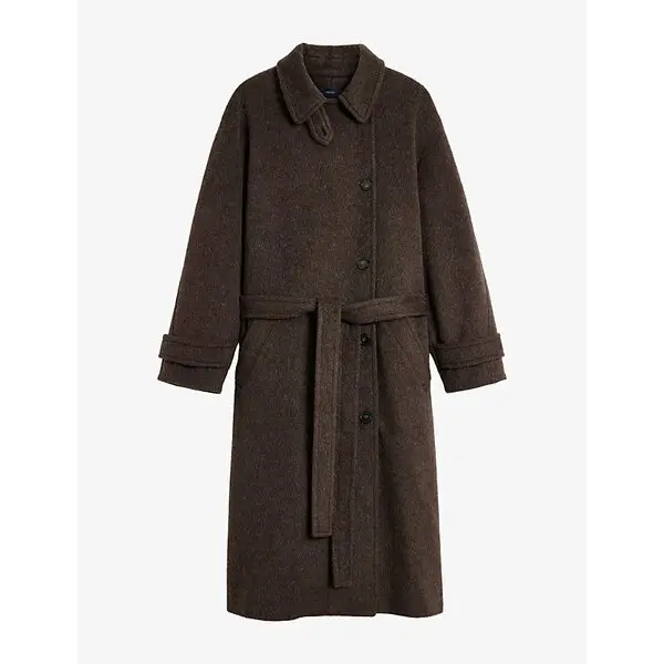 Soeur Jules Funnel-neck Wool-blend Coat